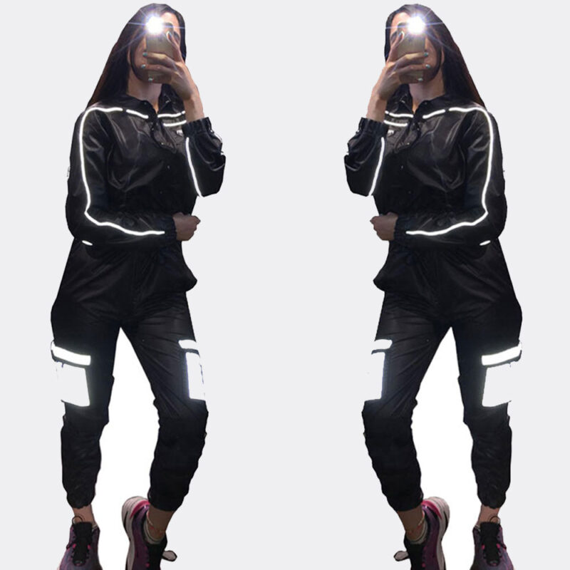 Women's Back Reflective Outfit Casual Suit Set - Luvion Fashion